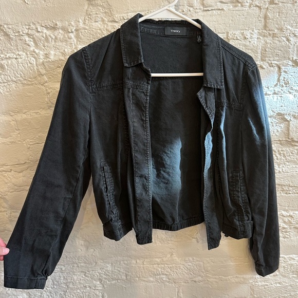 Theory | Jackets & Coats | Theory Cropped Linen Jacket | Poshmark